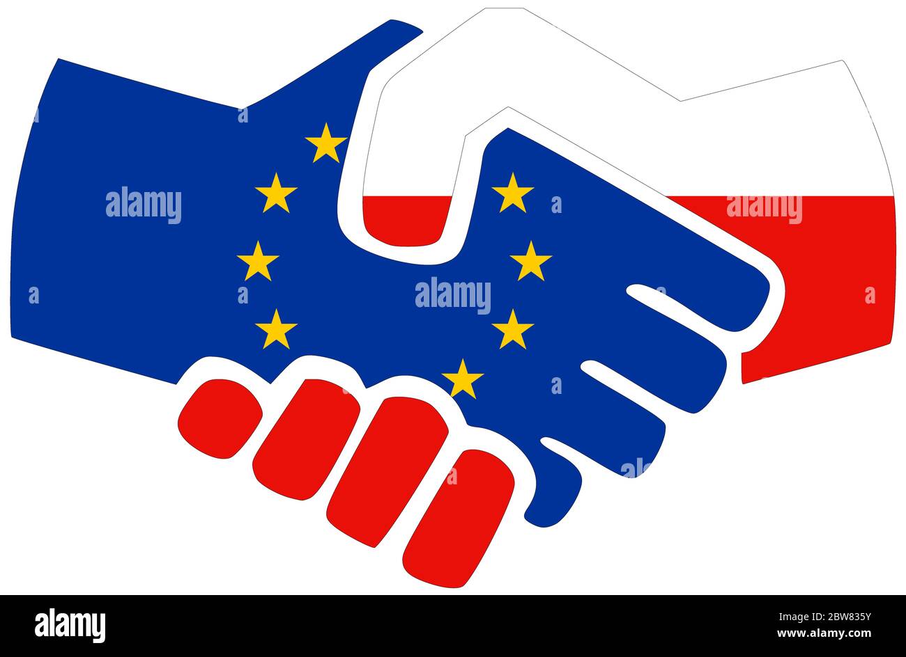 EU - Poland / Handshake, symbol of agreement or friendship Stock Photo ...