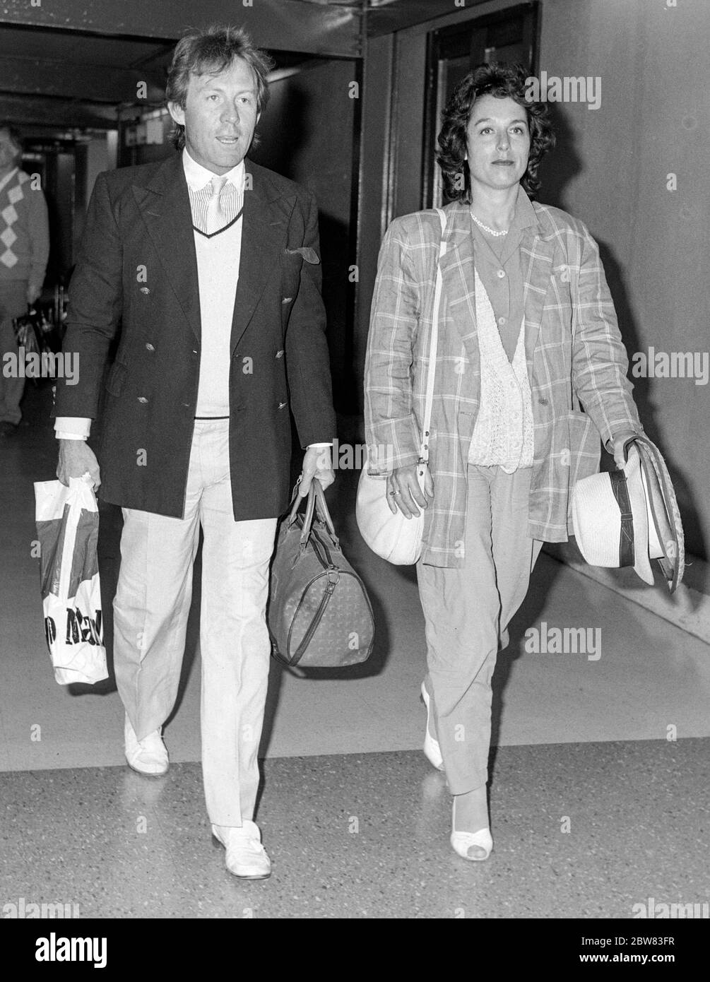 Former Lover To Princess Margaret Roddy Llewellyn And His Wife Tatiana Soskin Leaving Londons
