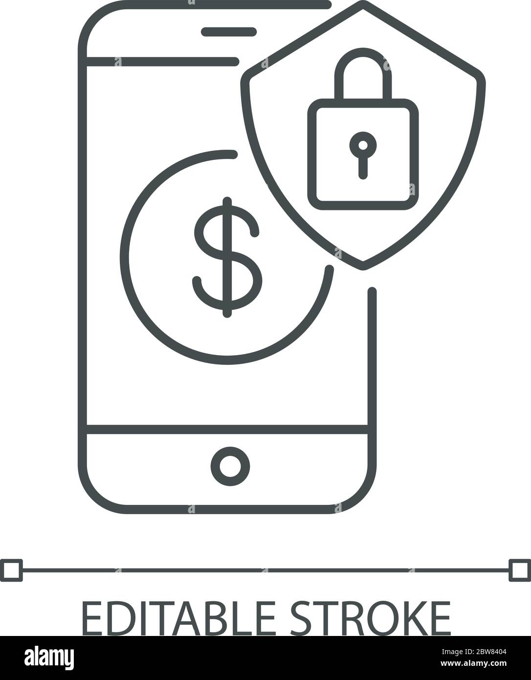 Online banking security pixel perfect linear icon Stock Vector Image ...