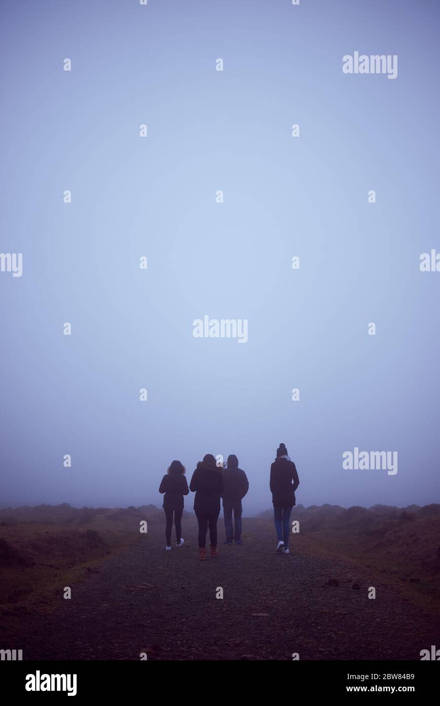 People hiking in the fog hi-res stock photography and images - Alamy