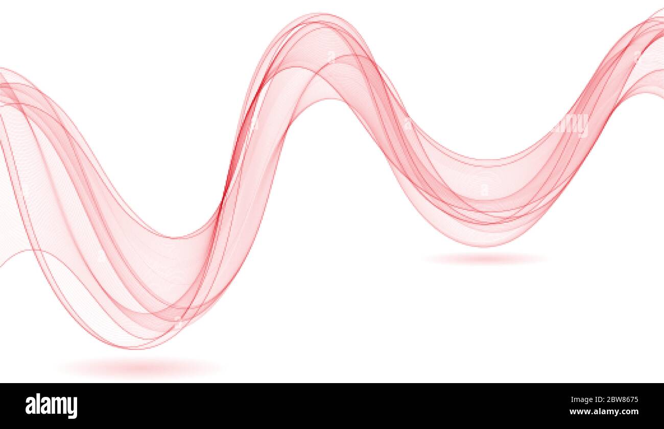 Red colorful wave with shadow. Modern vector illustration Stock Vector ...