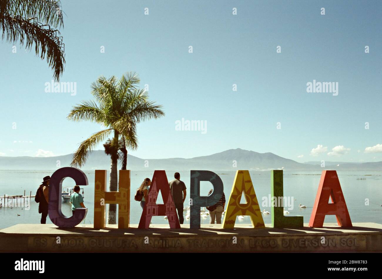 Chapala City sign on the Lake Chapala Malecon Stock Photo - Alamy