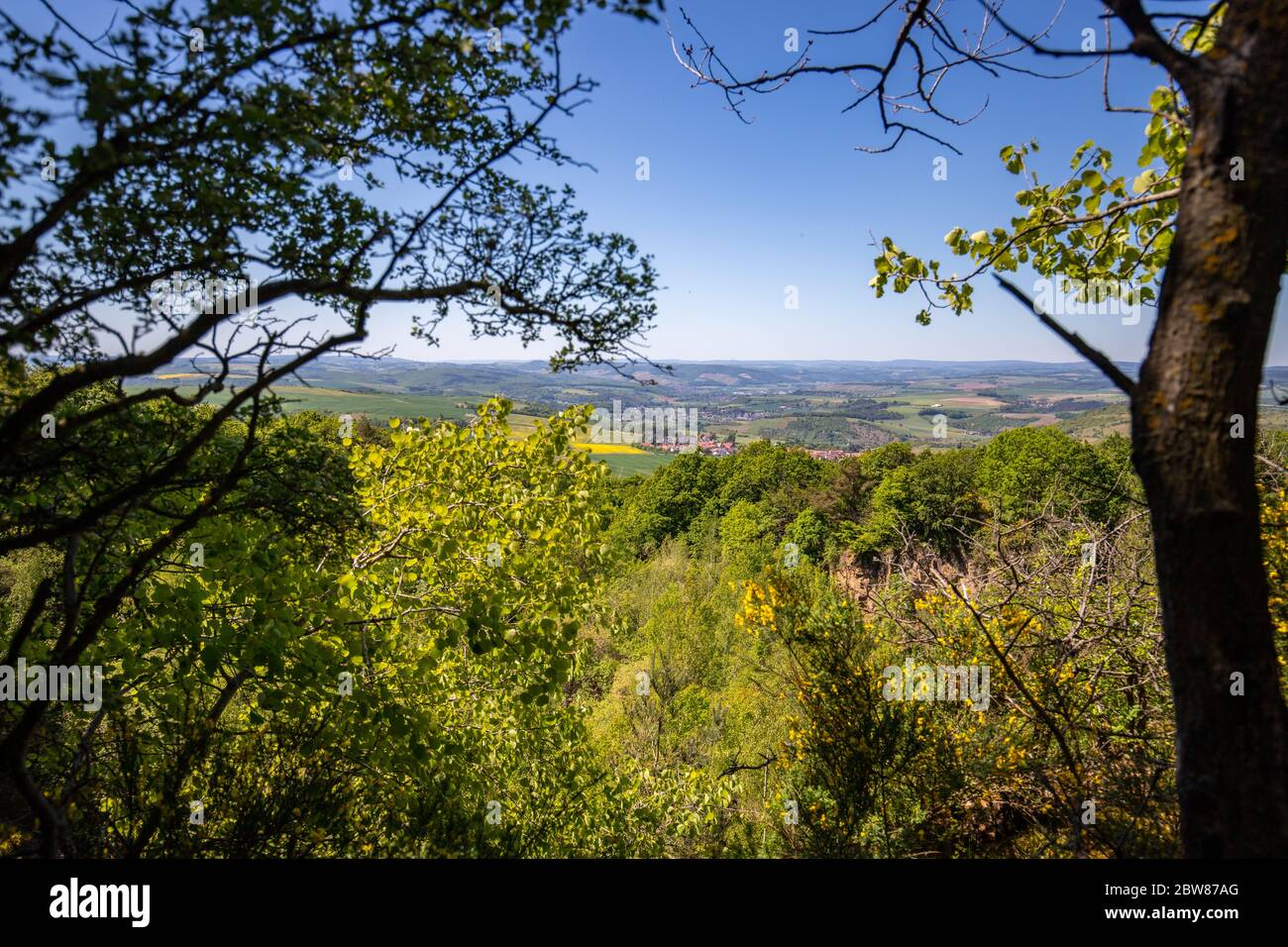 Scenic view from the Lemberg at landscape nearby the river Nahe ...