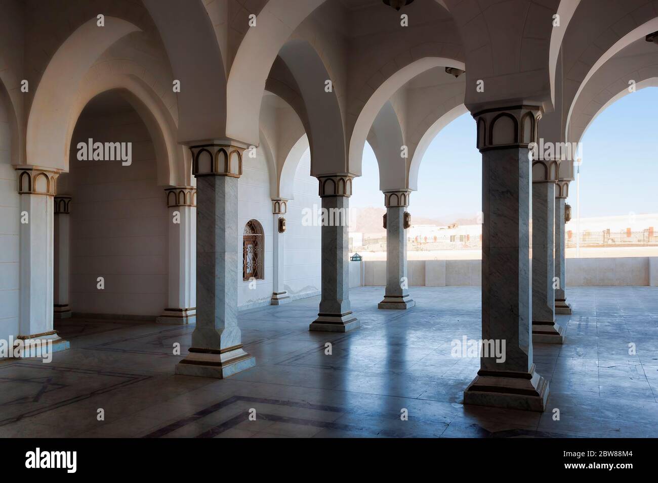 The columns of the mosque. Salam Mosque in Sharm El Sheikh Stock Photo ...