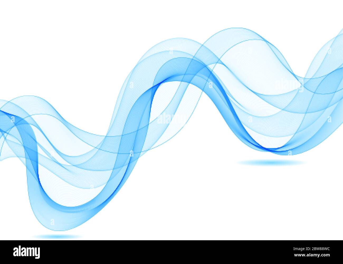 Abstract Smooth Color Wave Vector Curve Flow Blue Motion Illustration Smoke Design Vector