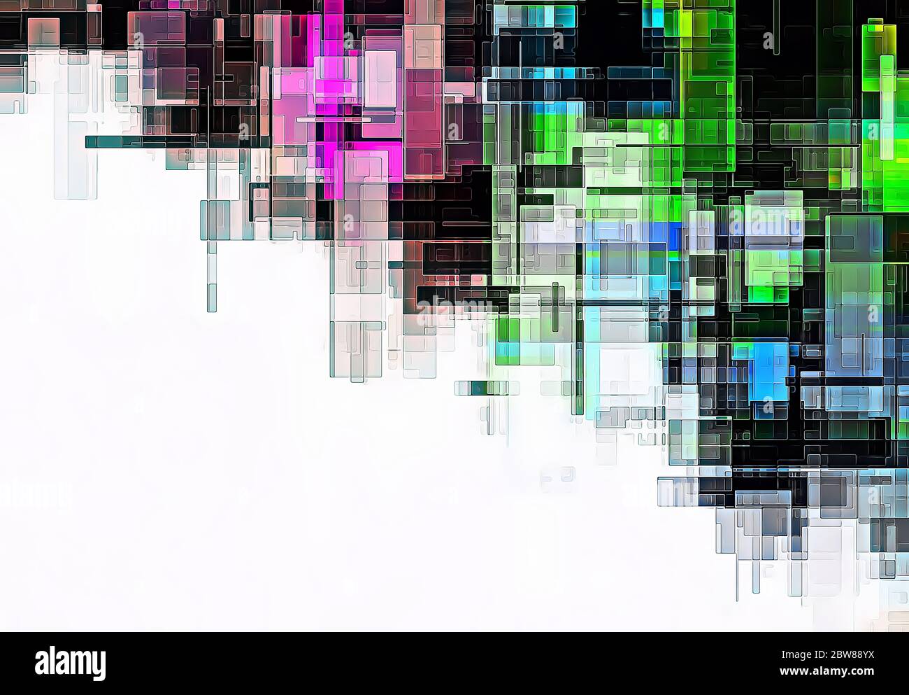 Abstract technology background of rainbow colored squares Stock Photo ...