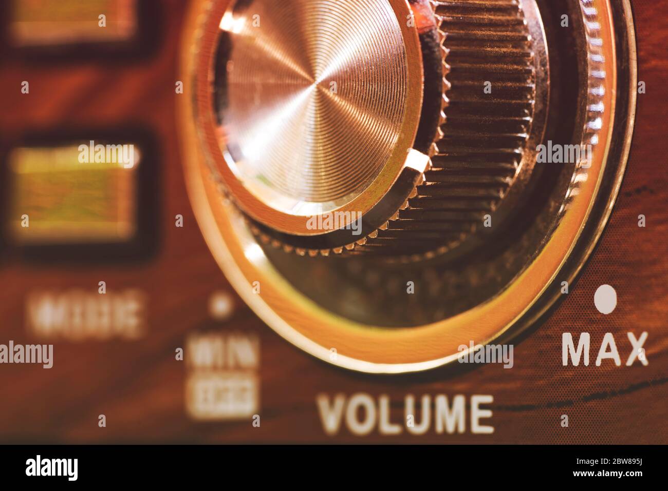 Close up of volume control button on vintage radio Stock Photo - Alamy