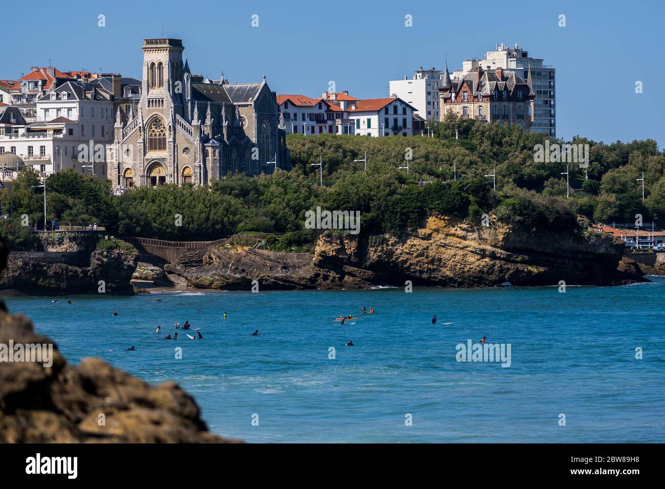 Biarritz city of surfing. Urban architecture, city skyscraper, downtown ...