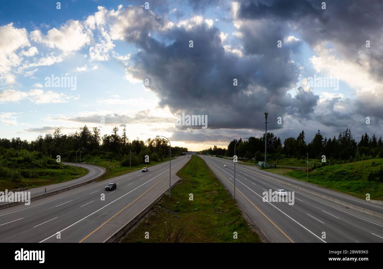 Aerial Panoramic View of Trans-Canada Highway Stock Photo - Alamy