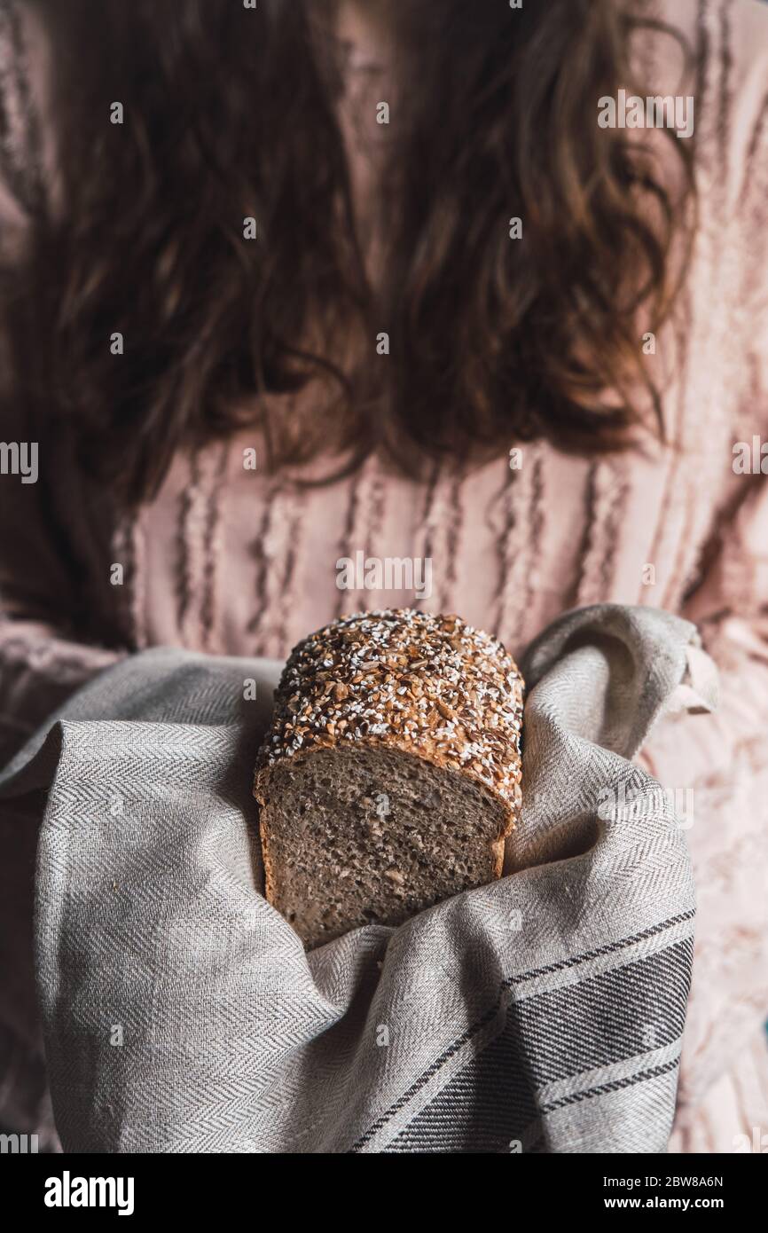 Whole wheat bread woman hi-res stock photography and images - Alamy