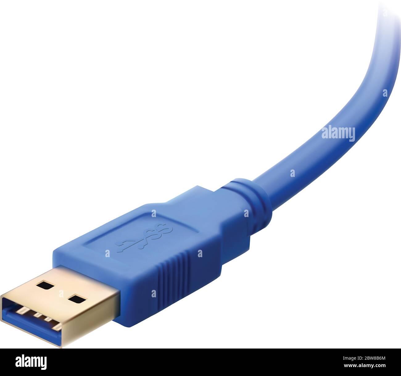 Realistic vector usb 3 cable. Isolated on white background Stock Vector ...