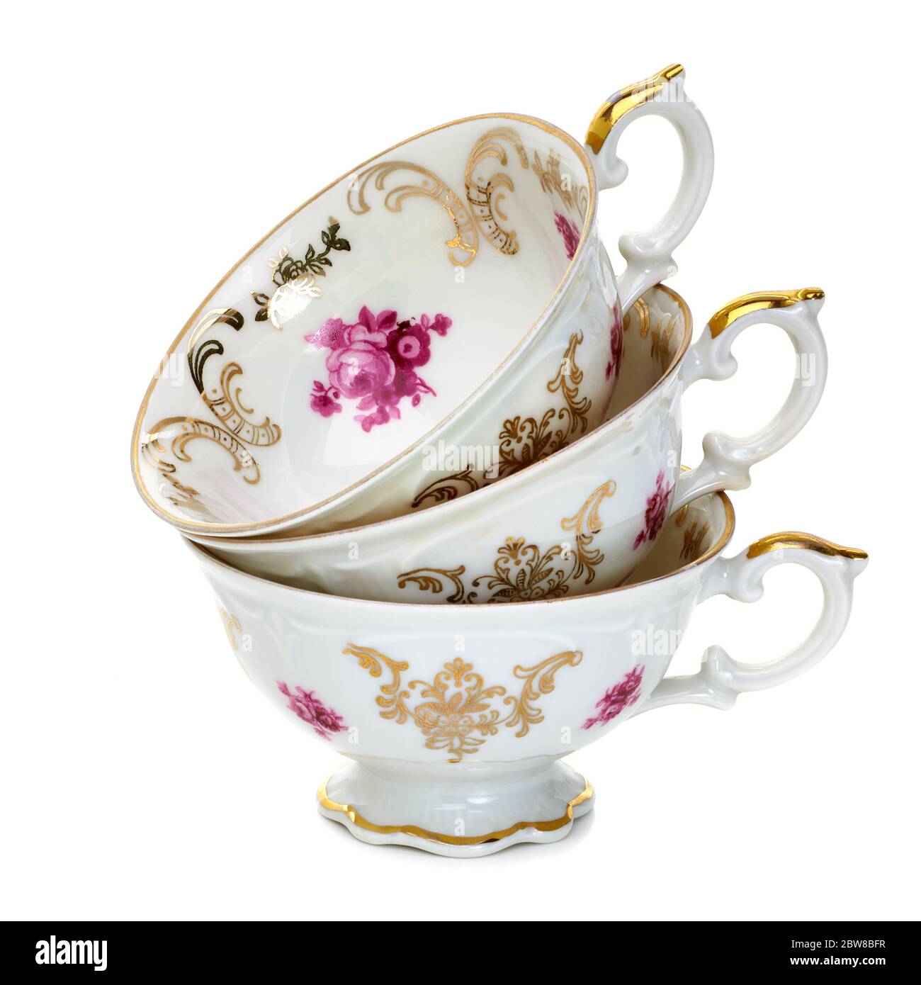 Vintage Tea Cups Stacked