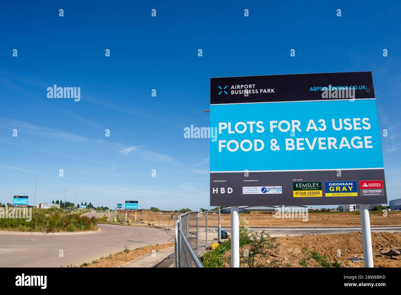 Plot hoarding sign at London Southend Airport, Airport Business Park ...