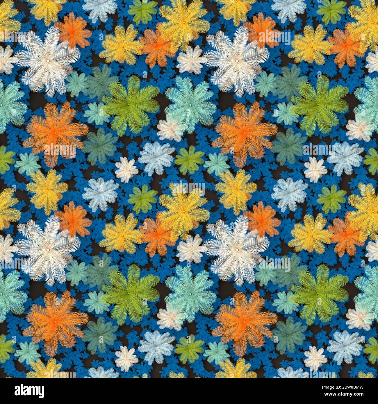 Seamlessly loopable pattern of colored palm trees Stock Photo - Alamy