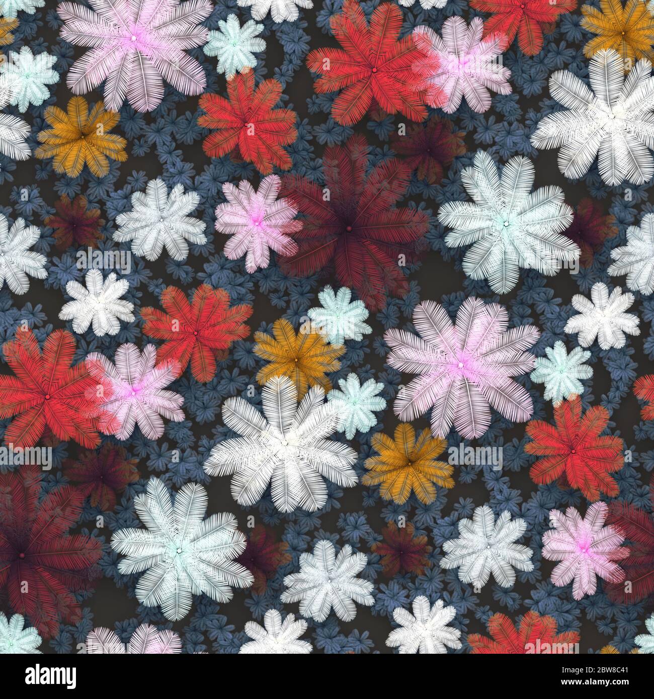 Seamlessly loopable pattern of colored palm trees Stock Photo - Alamy