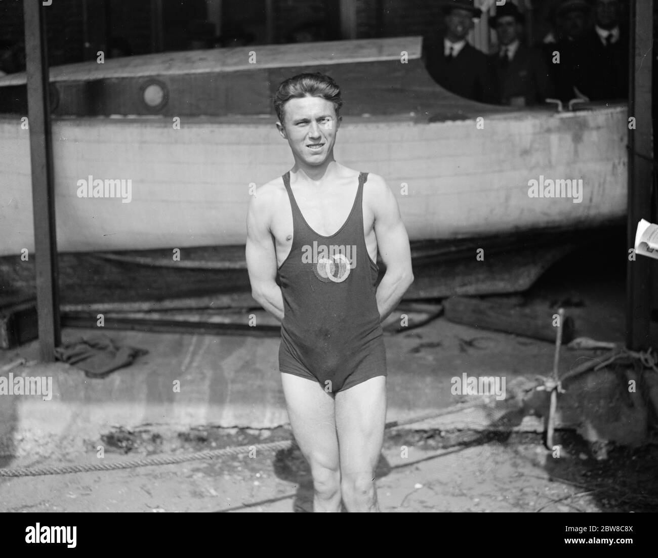 A Boome , champion long distance swimmer . 29 August 1927 Stock Photo ...