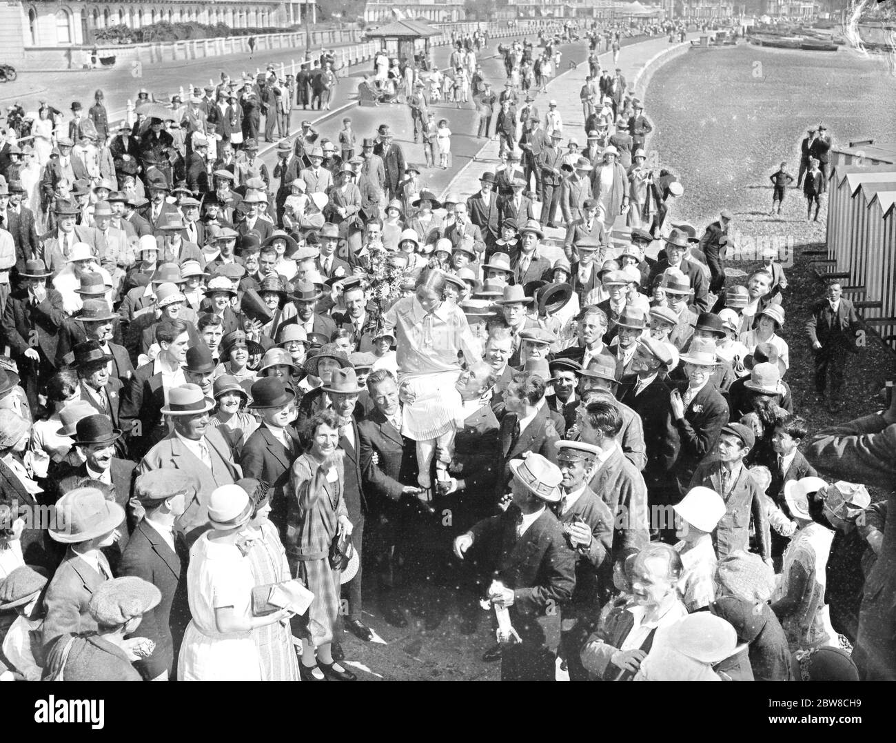 Mrs Corson receives congratulations at Dover . Mrs Corson being chaired ...