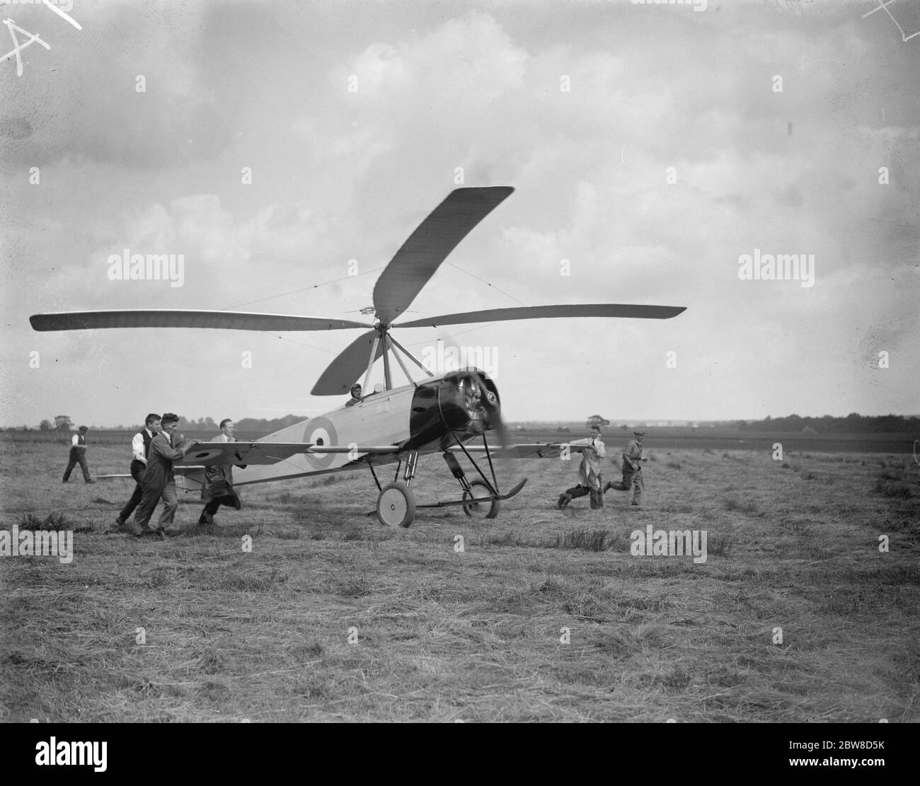 Air ministry ' s first ' windmill ' plane at Hamble aerodrome . The ...