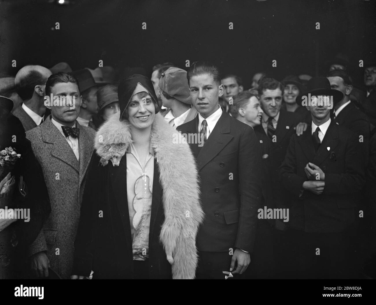 Mrs Aimee McPherson arrives . Mrs McPherson , the ' hot gospeller ...
