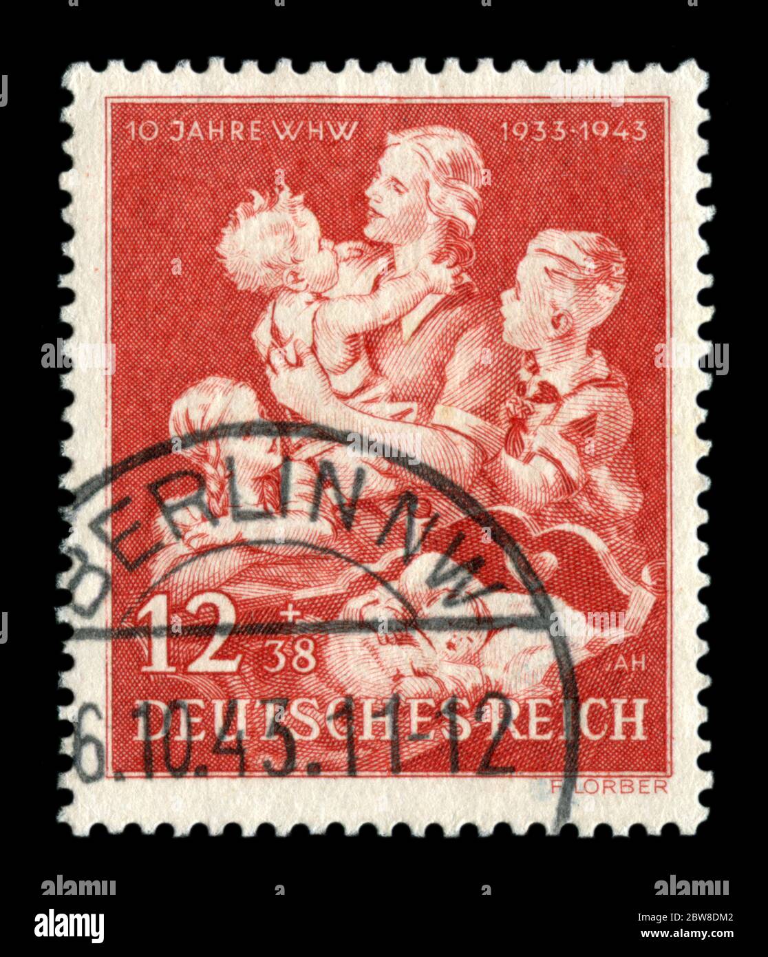 German historical stamp: Mother with child. Anniversary issue dedicated ...