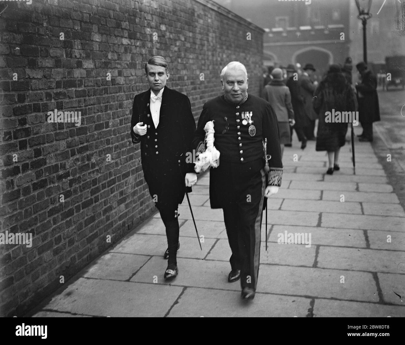 The King holds a Levee . Sir William Bull , MP for Hammersmith leaving ...