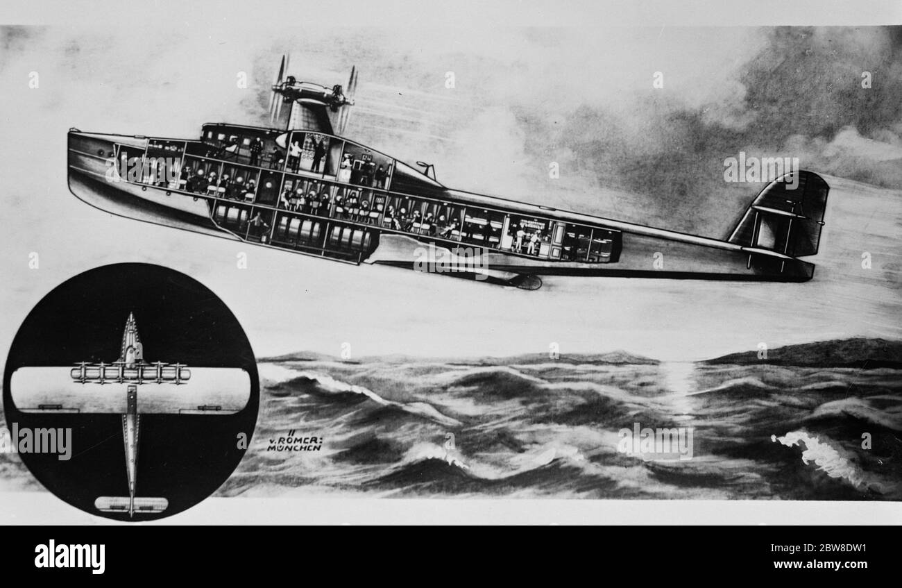 Germany ' s ' Flying ship ' . Dornier flying ship . 15 July 1929 Stock ...