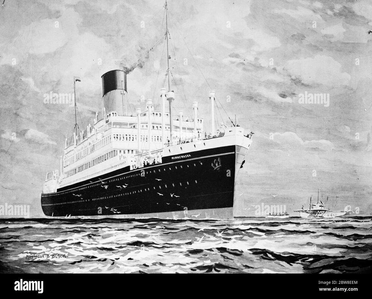An illustration of the SS Minnewaska . 31 December 1928 Stock Photo - Alamy