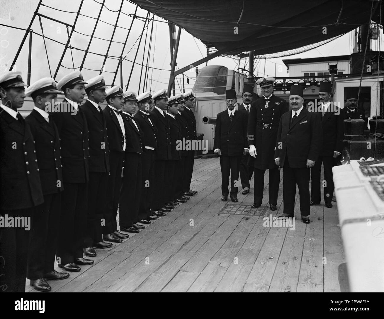 King of Egypt visits HMS Worcester nautical training ship at Greenhithe ...
