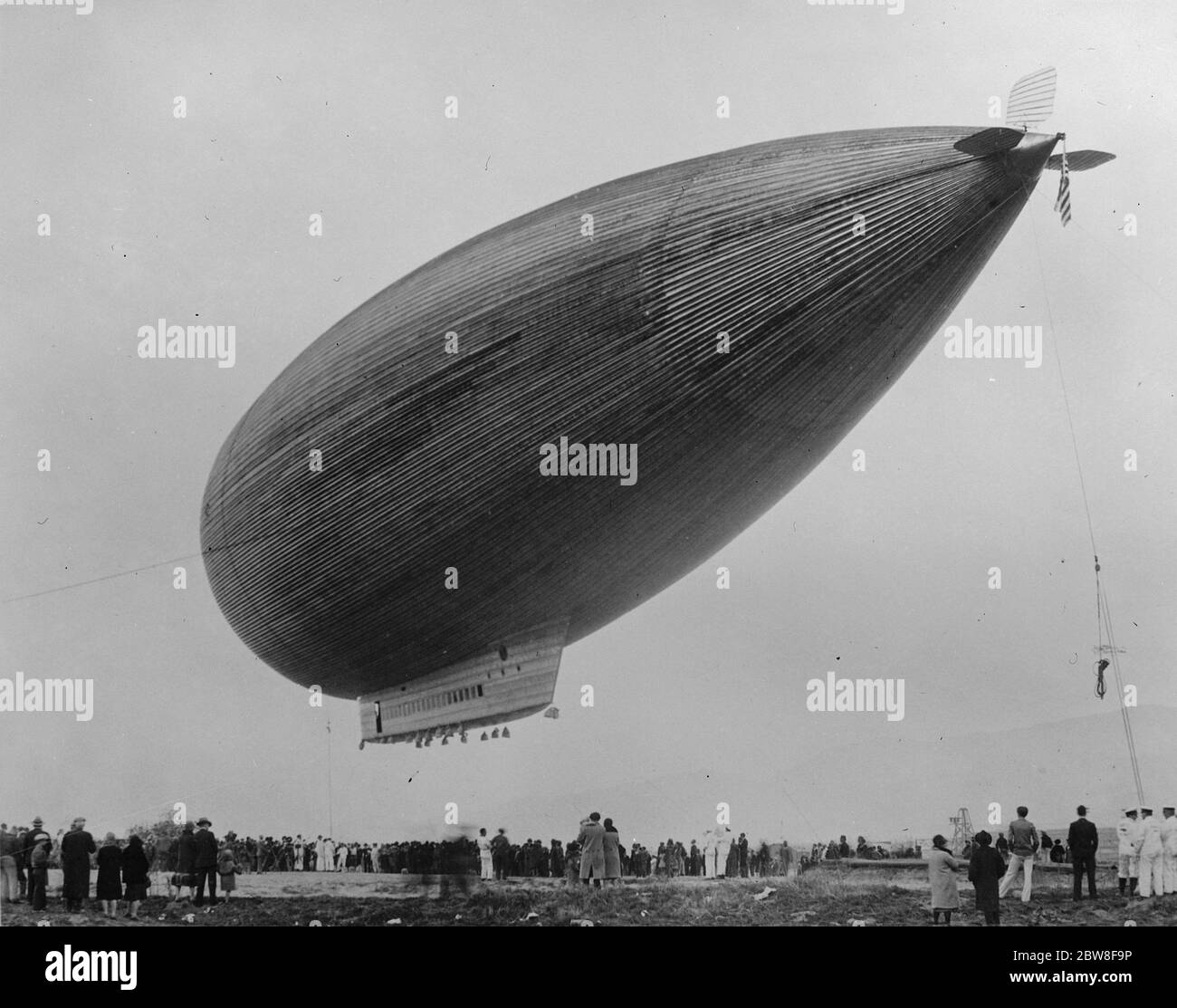 World 's largest dirigible pays first visit to capital . The USS Akron ...