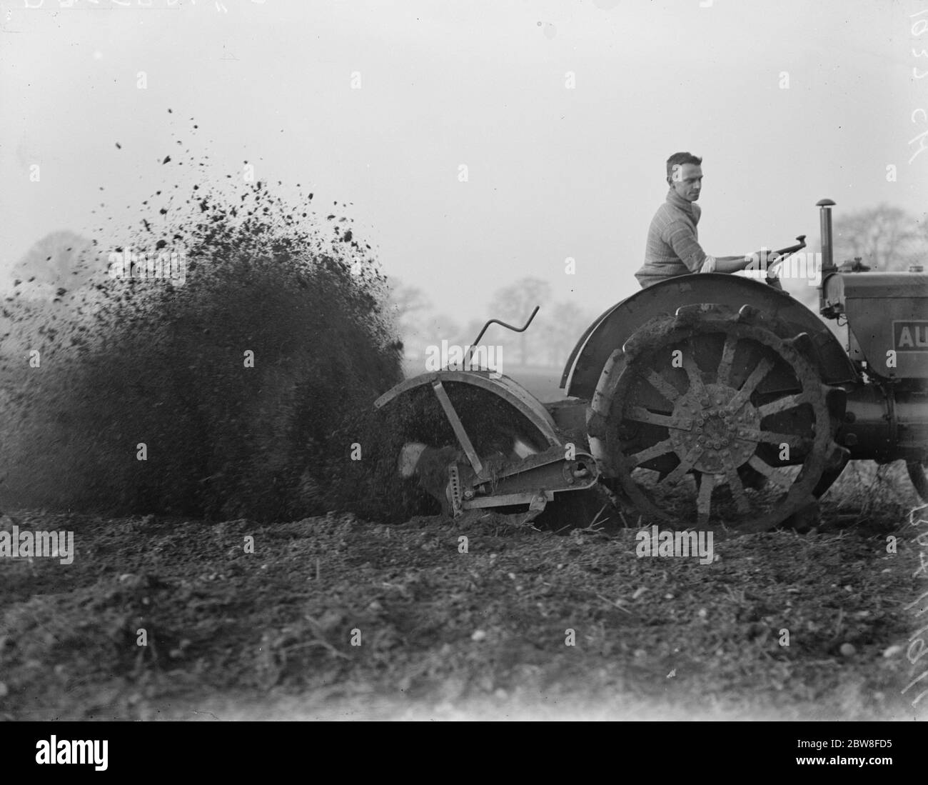 The Austral rotary cultivator plough , being demonstrated at Brimsworth ...