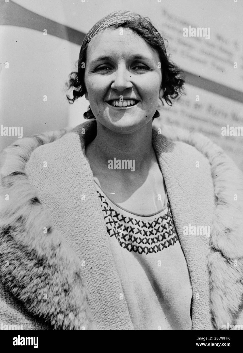An excellent close up of Miss Ruth Nichols , the American woman flyer ...