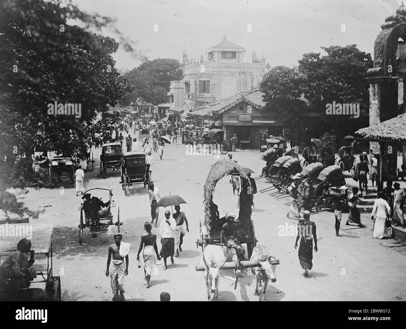 Police fire on rioting mob in Colombo . Four persons were killed and several injured . A view ...