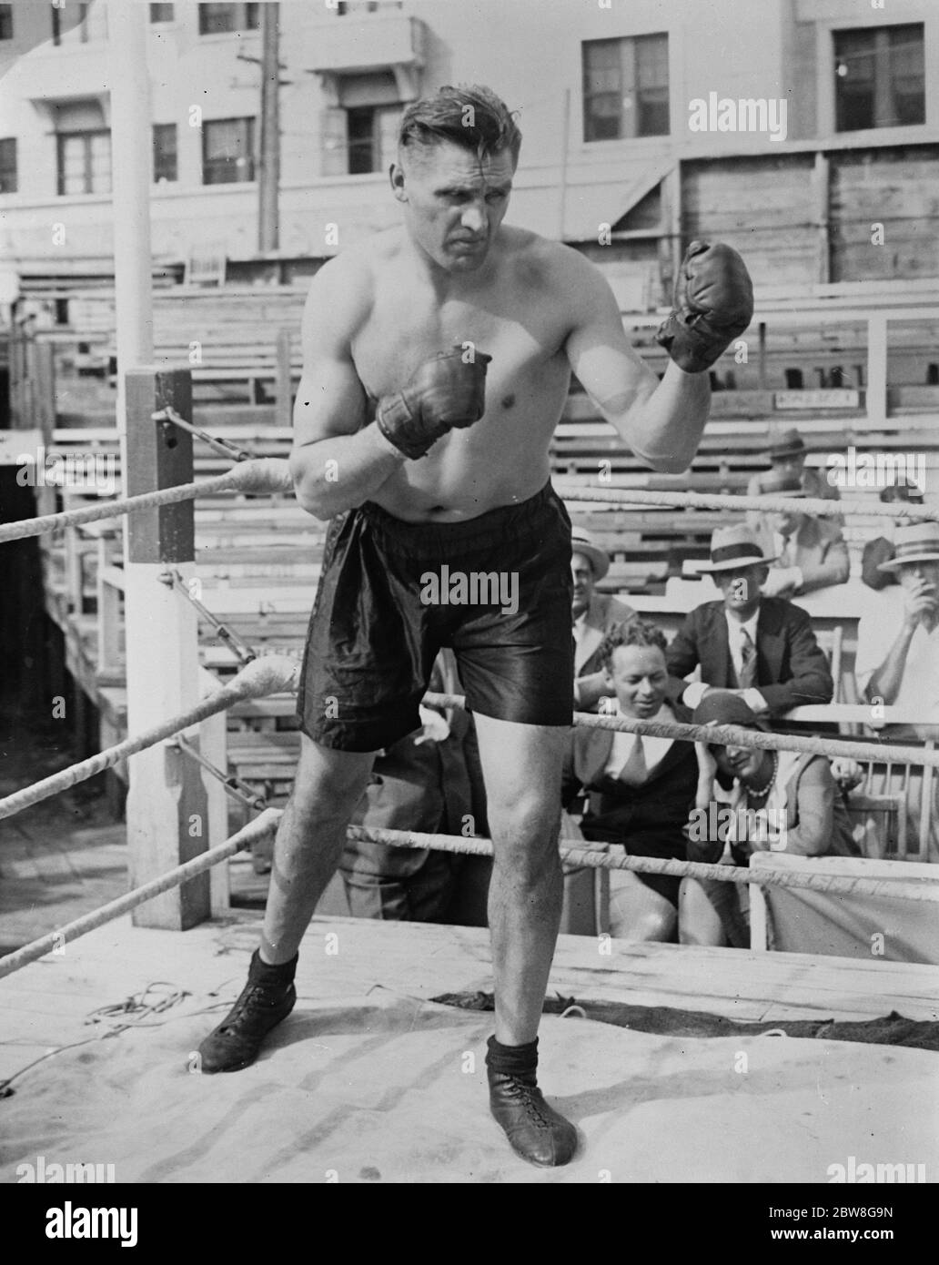 Scott training for his contest with Sharkey . 25 February 1930 Stock ...