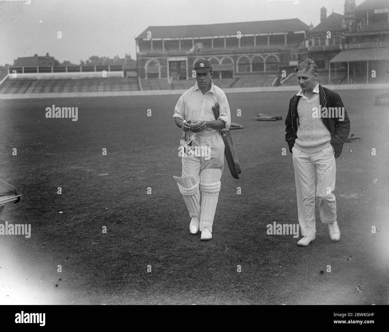 England ' s new captain at the Oval . Bob Wyatt with Mr Leveson Gower ...