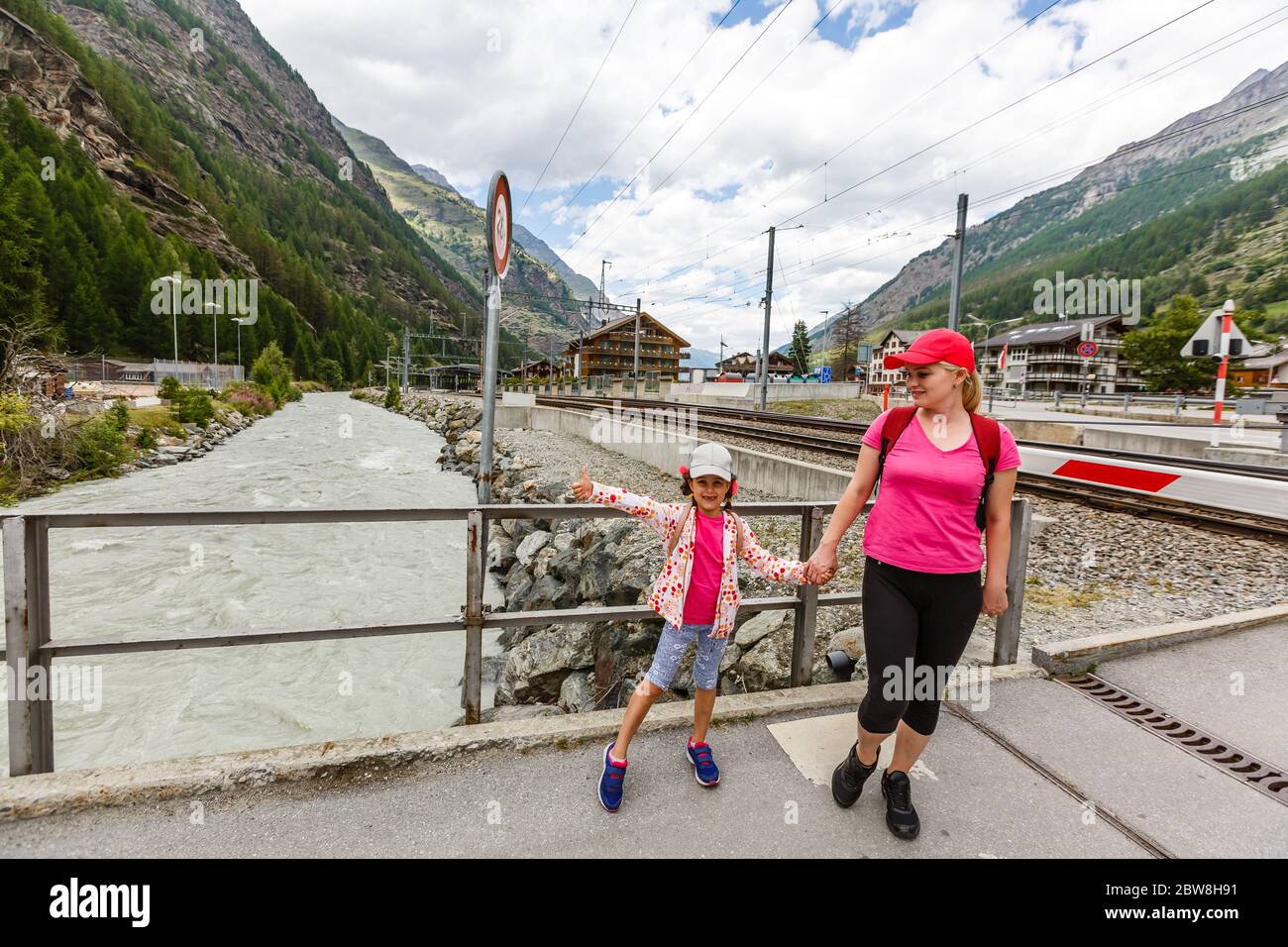 Swiss Railway Track Alps Train Stock Photo - Alamy