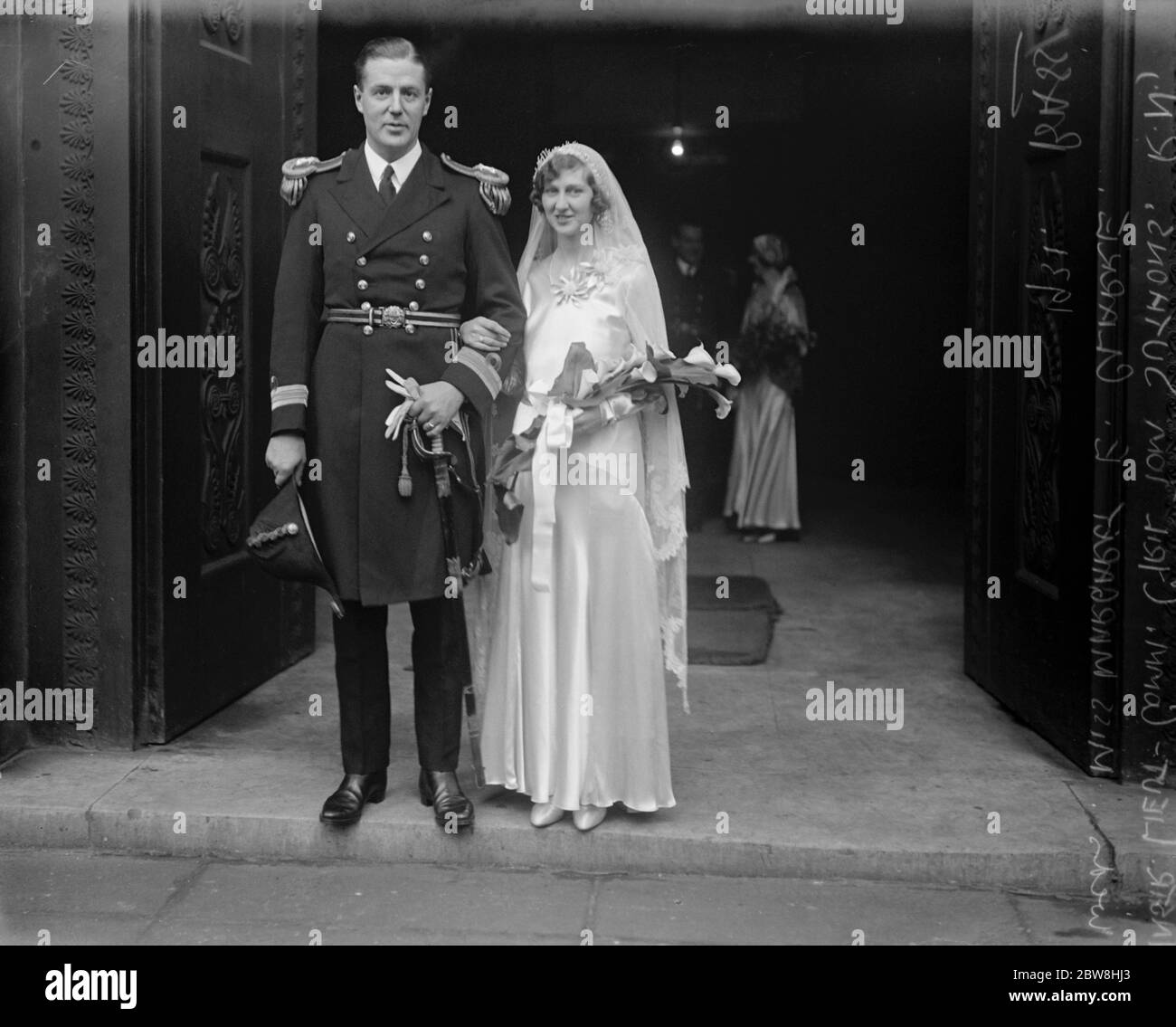 Naval officer ' s wedding . The wedding at St Pancras Parish Church ...