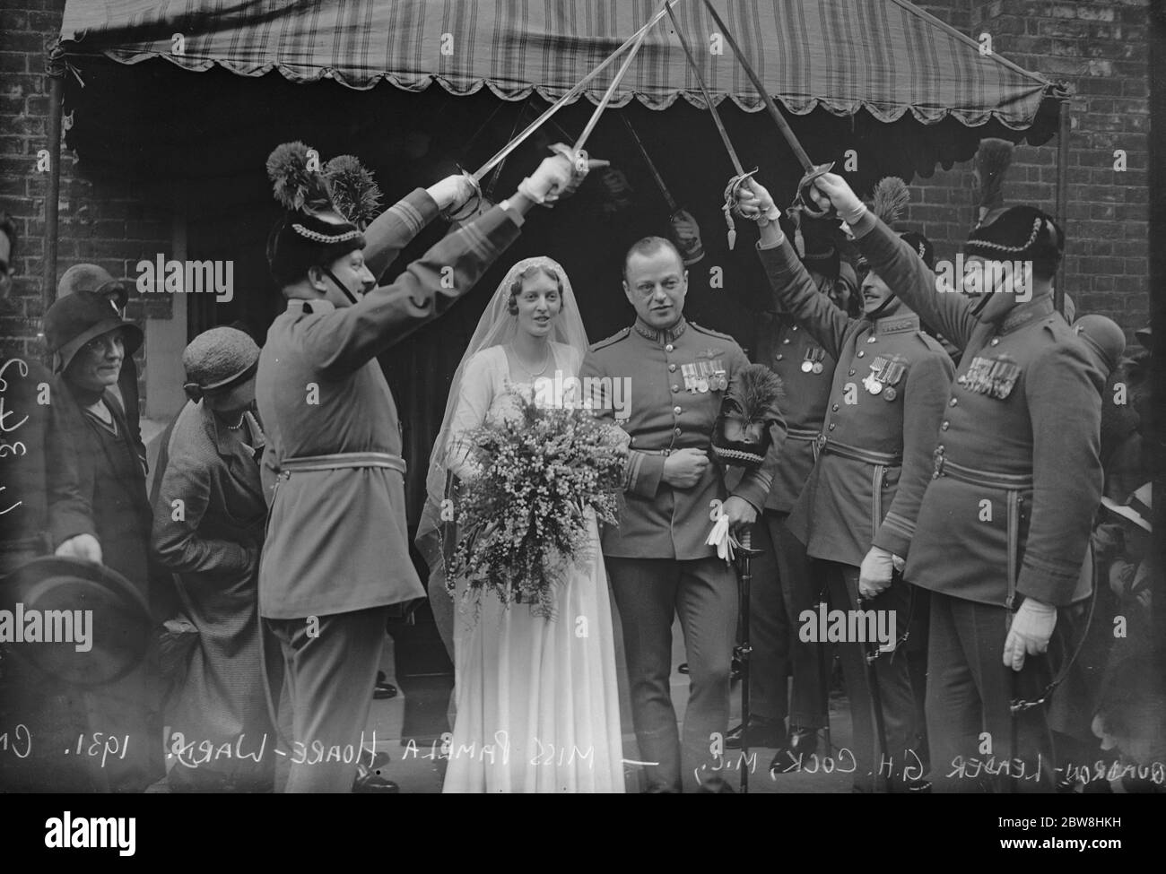 An airman ' s wedding . The marriage between Squadron leader G H Cock M ...
