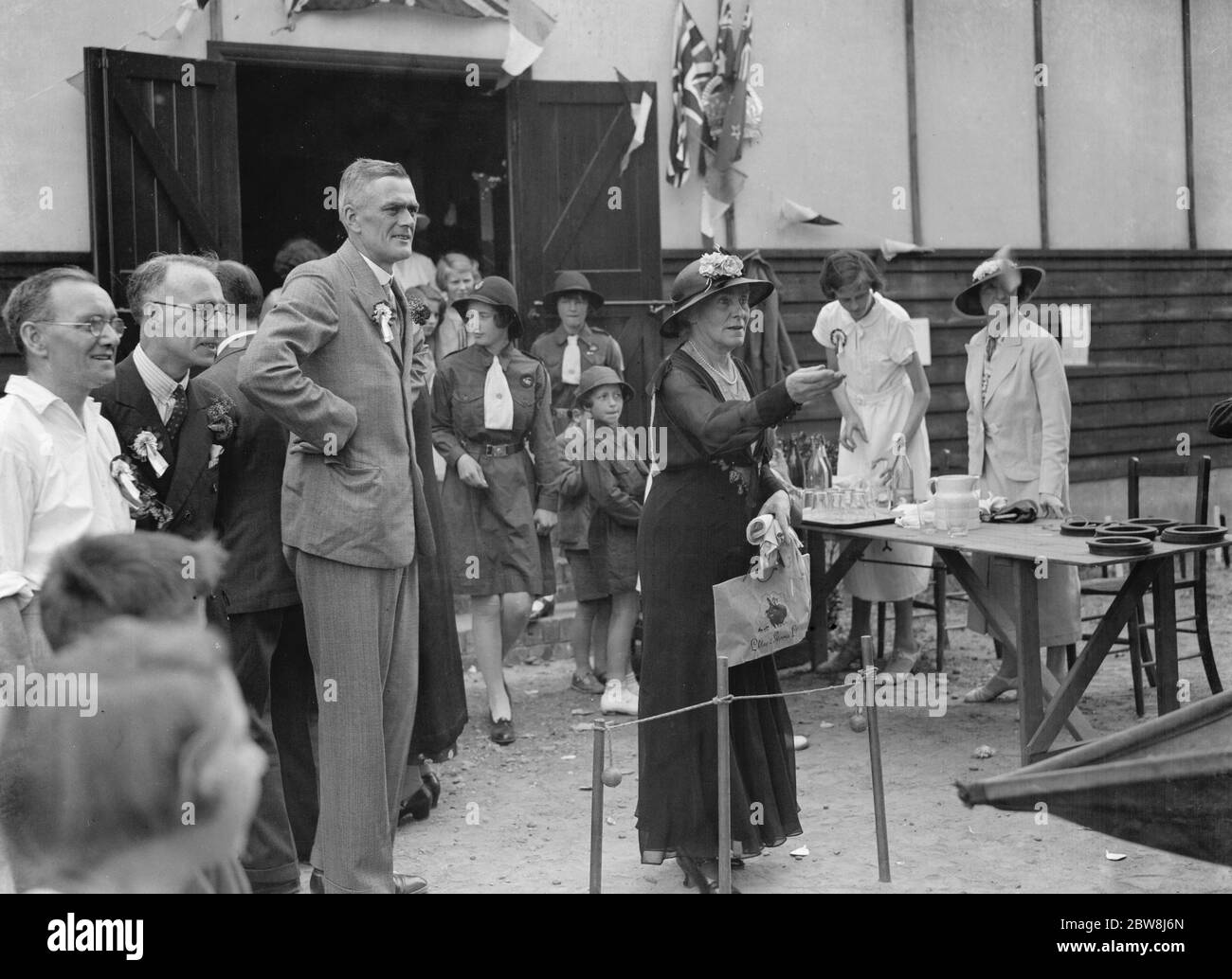 Mrs Linton Smith opens St Martin's Fete , Barnehurst . 1937 Stock Photo ...