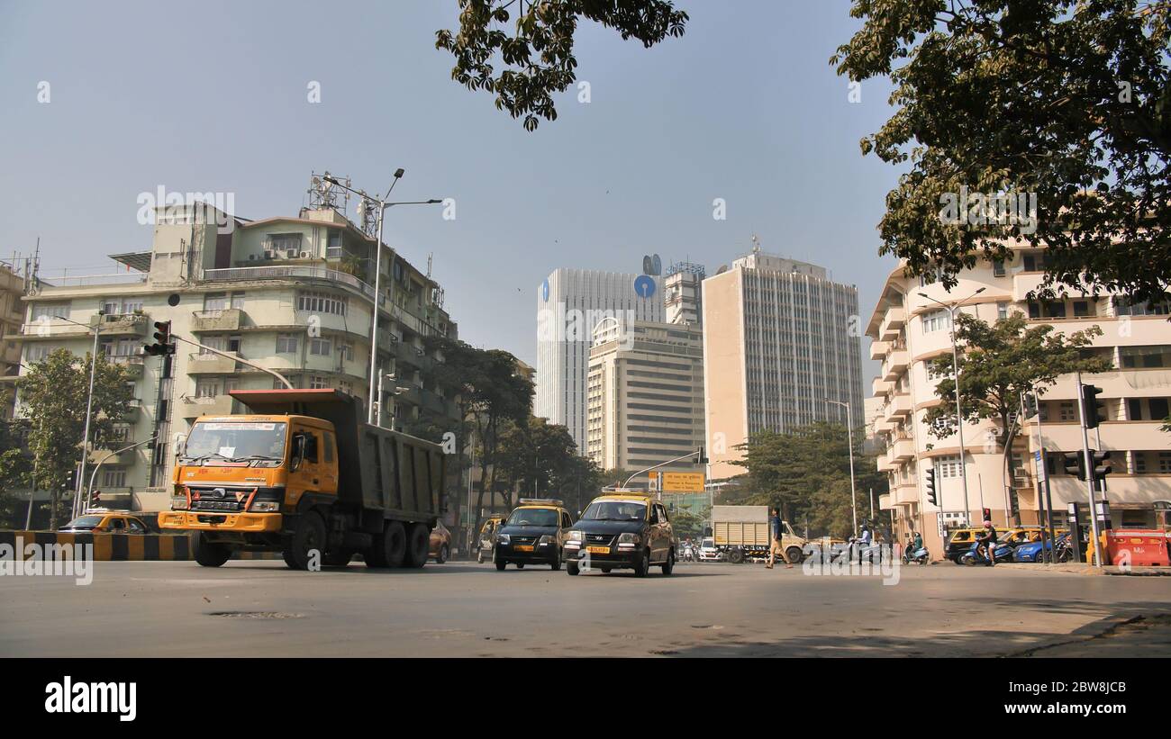 Mumbai, India - December 17, 2018: Buildings of the city of Mumbai in ...