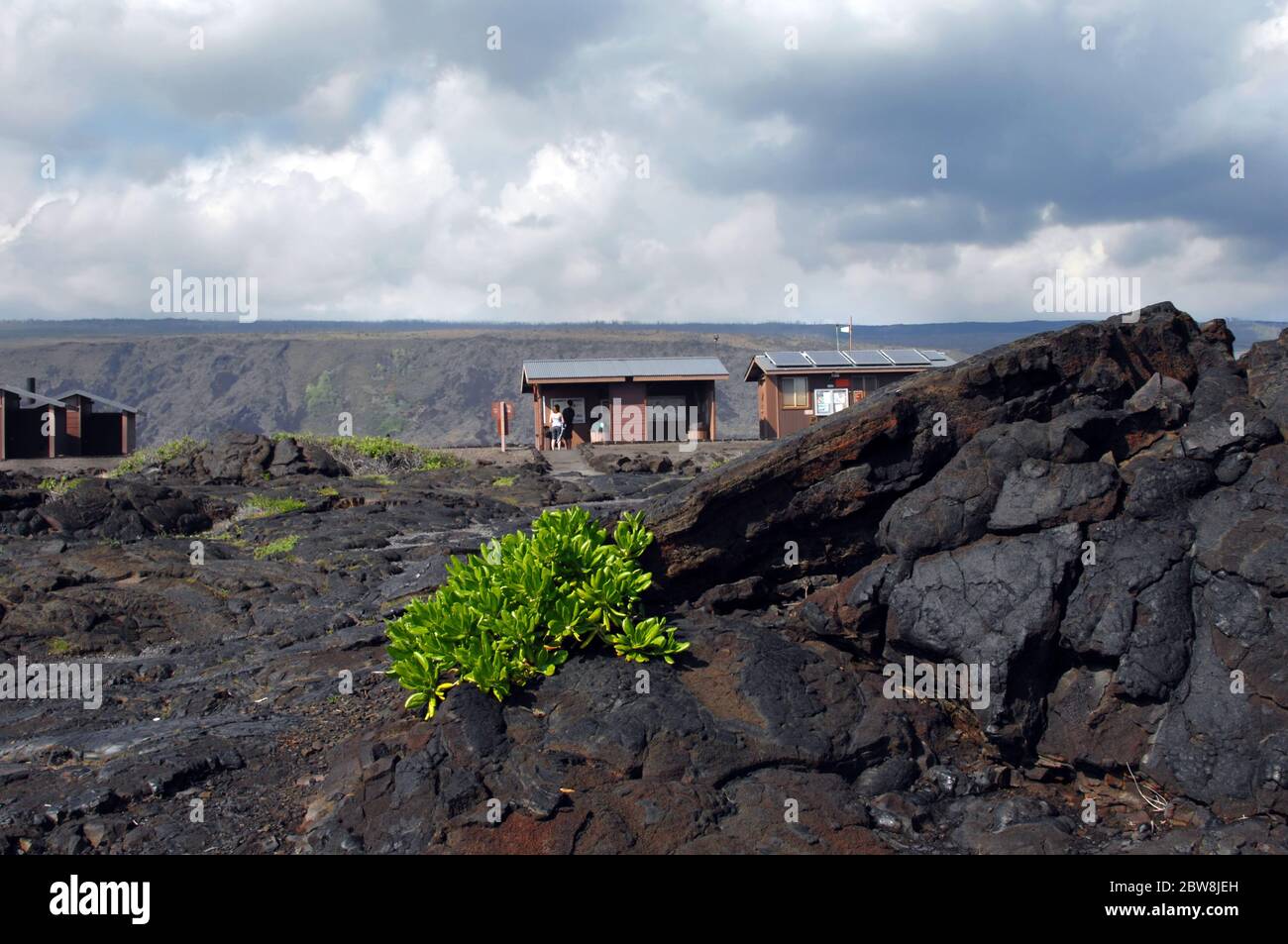 Vog covers most of Hawaii Volcanoes National Park on the Big Island of ...