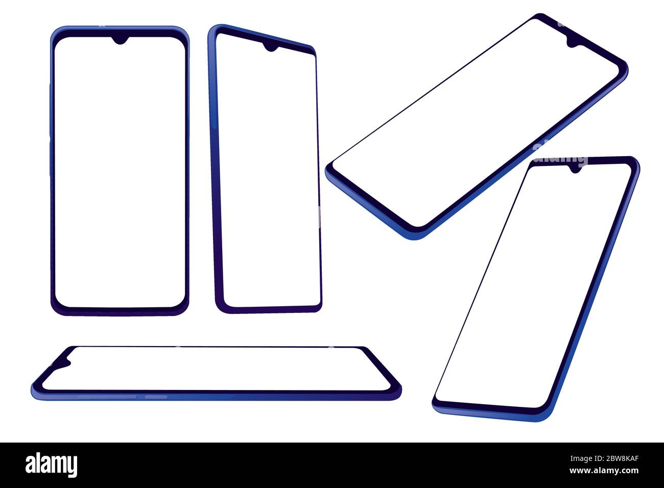 Simple smartphone mockup cellphone frame with blank display mobile ...