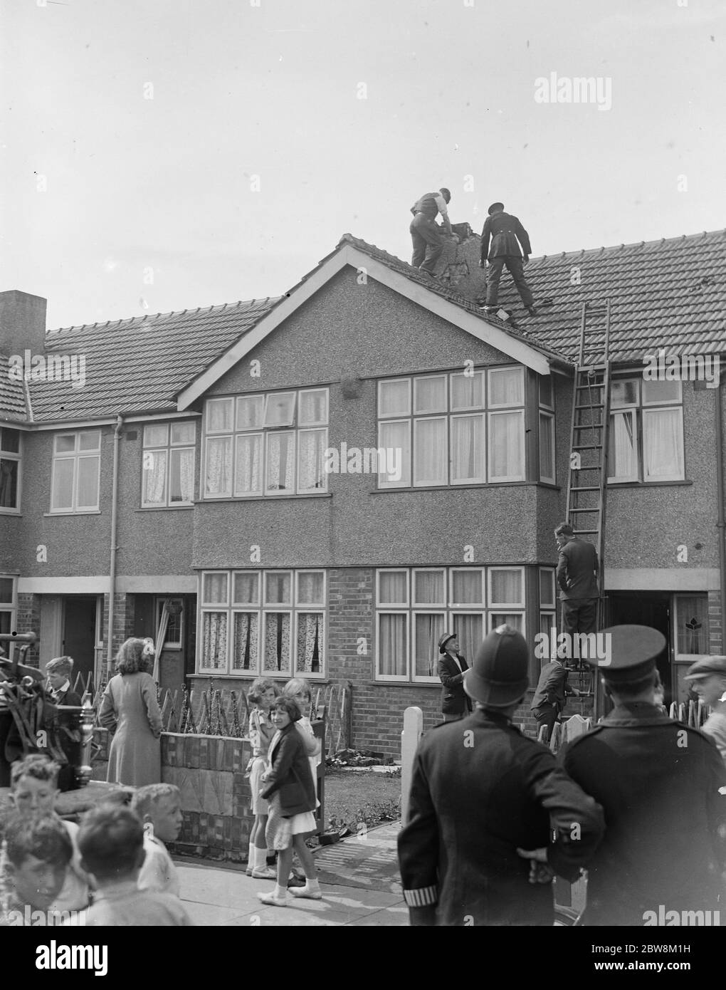 Roof with chimney Black and White Stock Photos & Images - Alamy