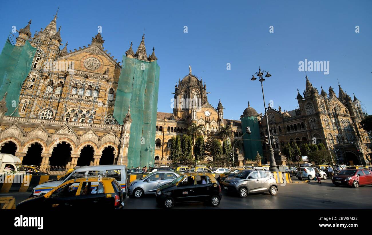 Mumbai, India - December 17, 2018: Chhatrapati Shivaji Terminus CST is ...