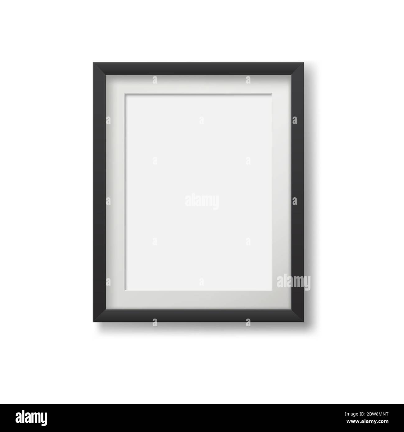 Realistic modern frame for paintings isolated on white background Stock ...
