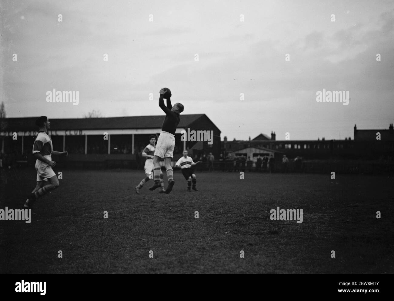 The goalkeeper makes a save during the football match Erith and ...