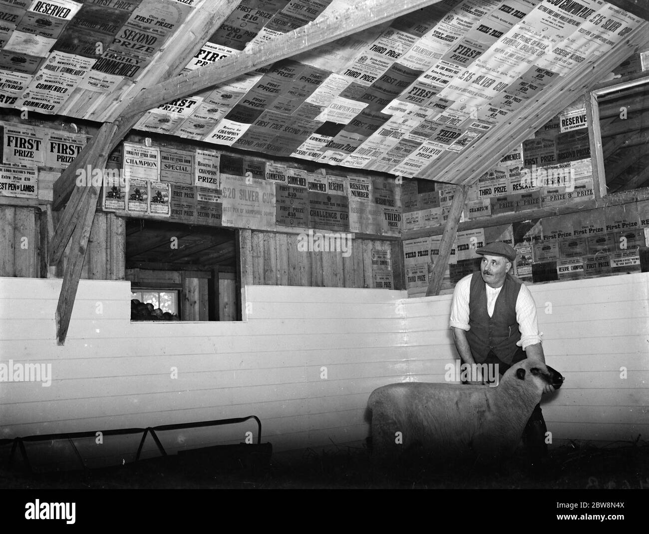 Farmer showing farm animals Black and White Stock Photos & Images - Alamy