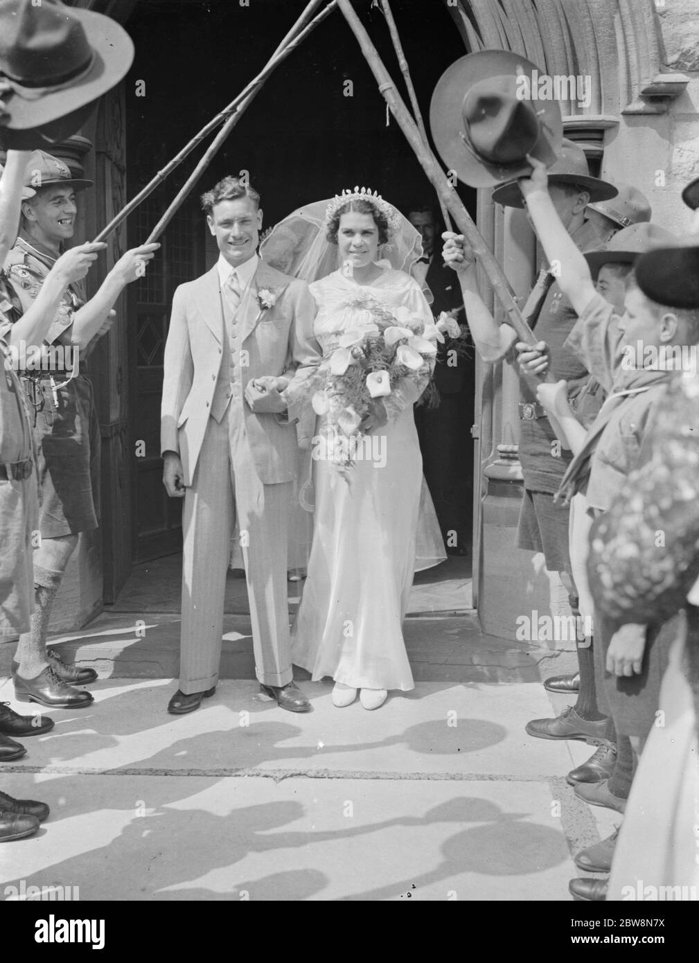 The wedding of J S Rake and Miss G Pryke . 1936 Stock Photo - Alamy