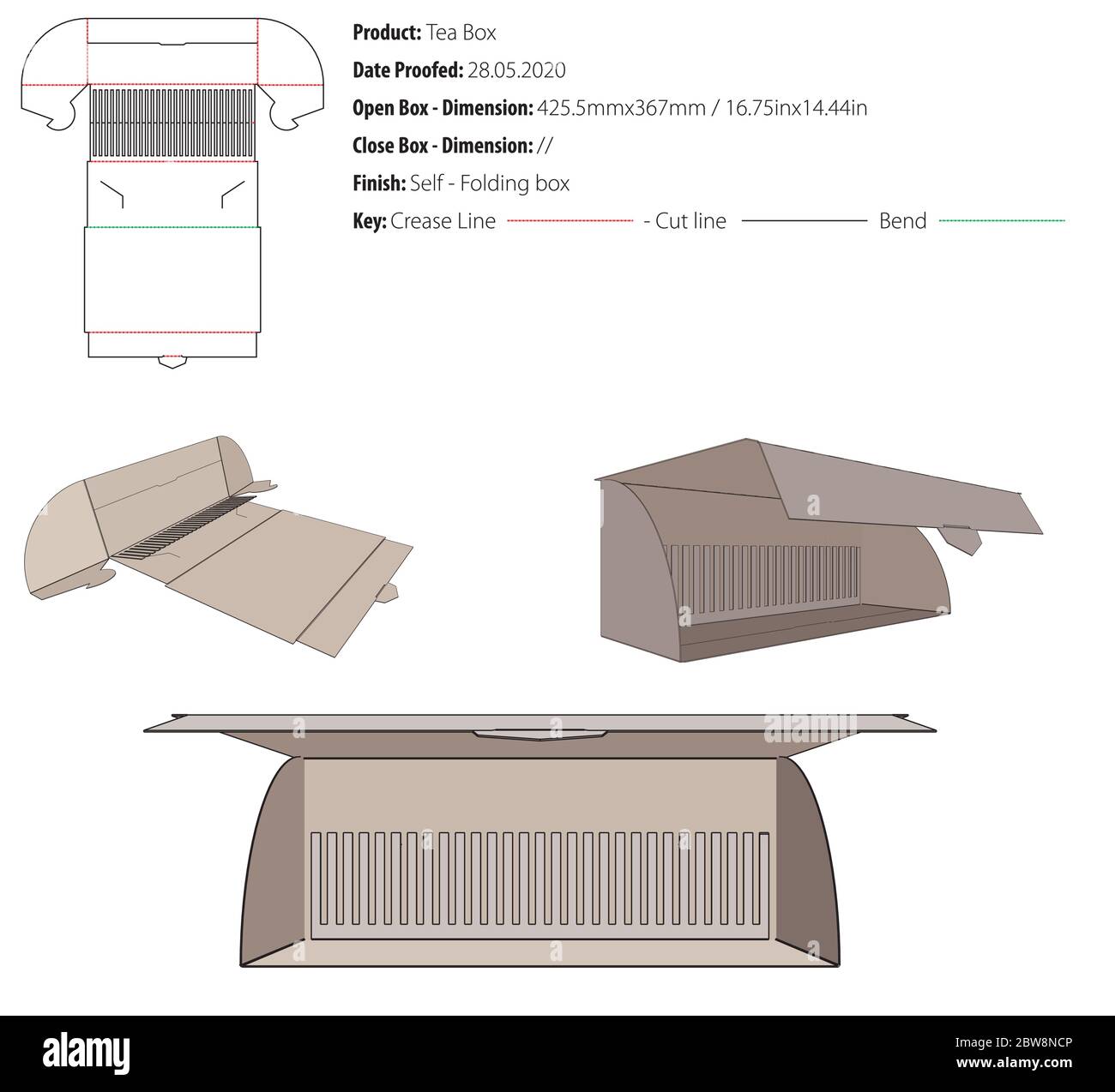Tea Bag Box Template