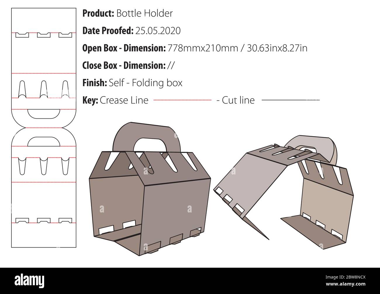 Bottle carrier double product row cap covered bottleneck - glued wrap ...