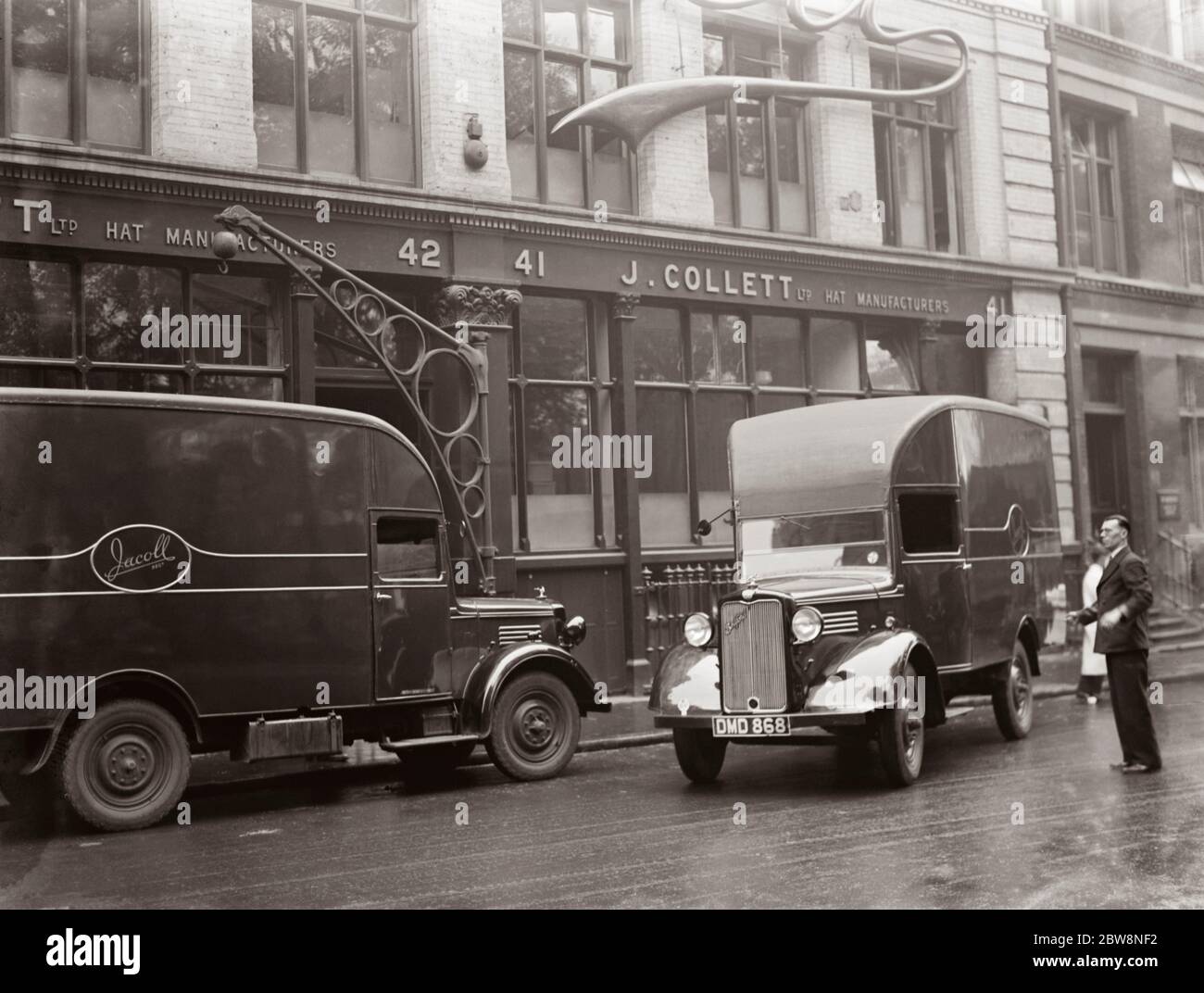 A bedford outside the front of J Collett Ltd hat manufacturers is ...